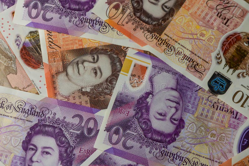 Various Denominations of British Pound Notes 3 Stock Photo - Image of ...