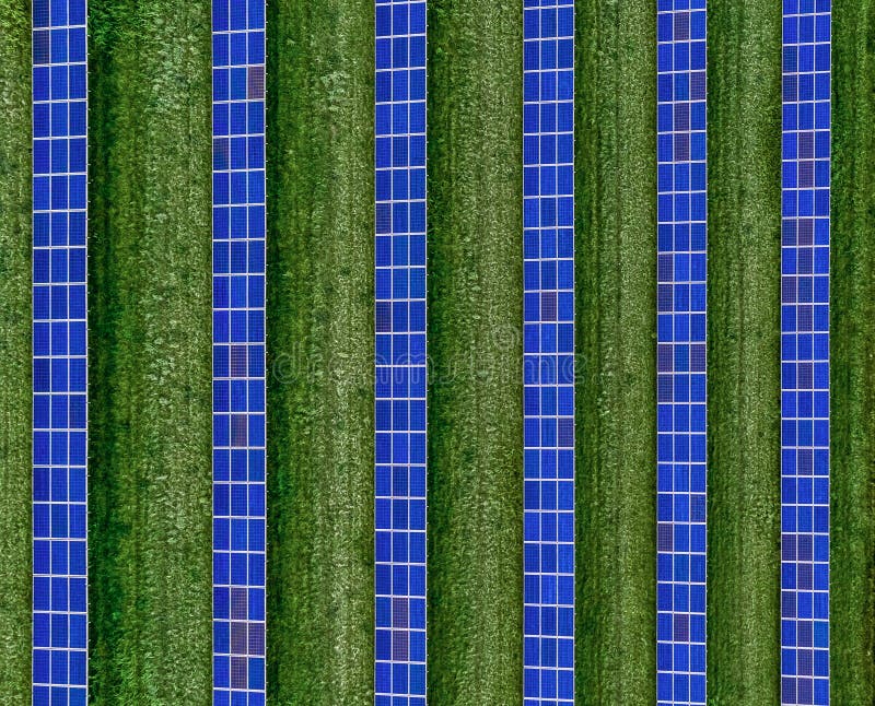 A Plan View of Solar Panels Set in an Solar Farm Stock Image - Image of ...
