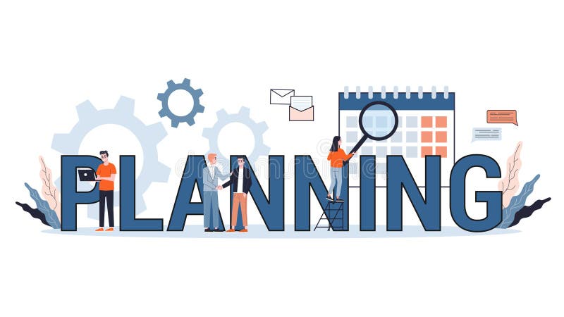 Plan Web Banner Design Concept. Idea of Business Plan and Stock Vector ...