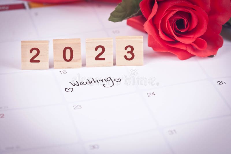 2023 Plan Wedding on Calendar Background Stock Photo - Image of happy ...