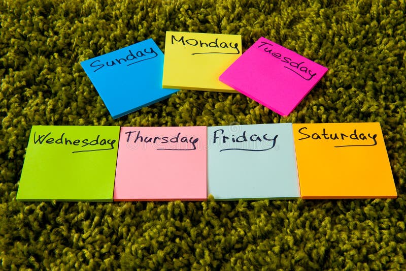Plan of the Week on Stickers. Colored Stickers Stock Photo - Image of ...