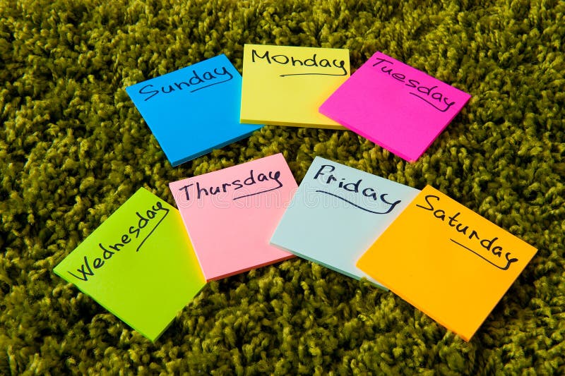 Plan of the Week on Stickers. Colored Stickers Stock Image - Image of ...