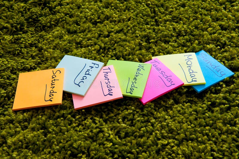 Plan of the Week on Stickers. Colored Stickers Stock Image - Image of ...