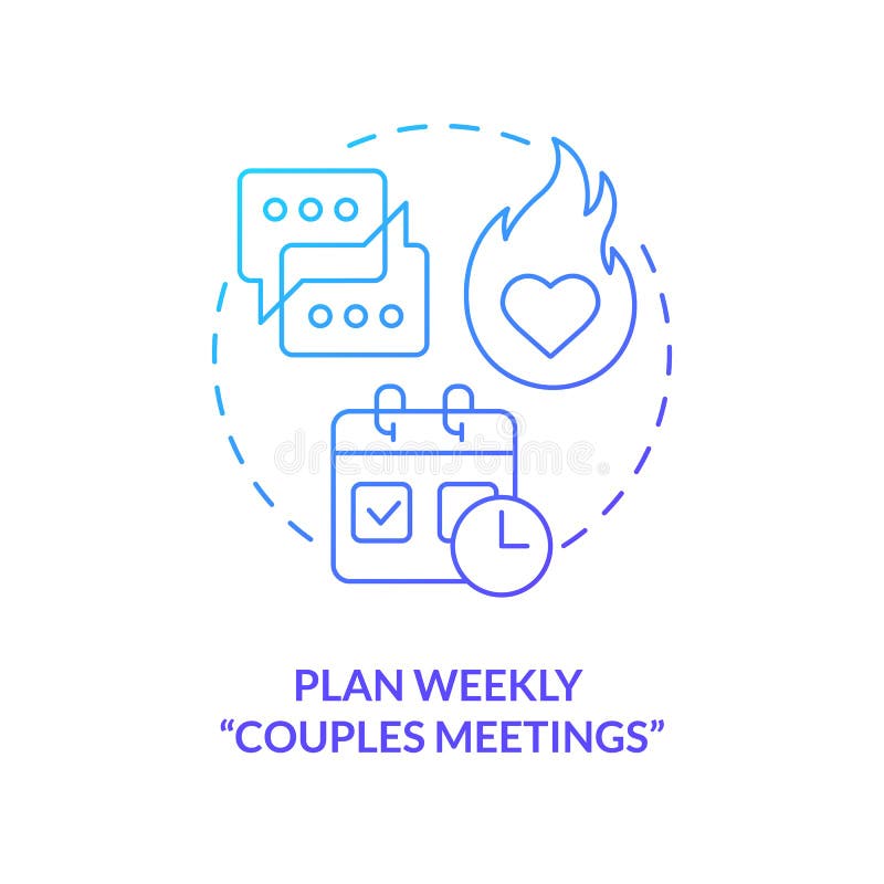 Plan Weekly Couples Meetings Blue Gradient Concept Icon Stock Vector ...
