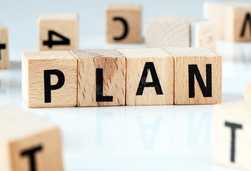 Plan the Word Arranged with Wooden Letters Stock Photo - Image of work ...