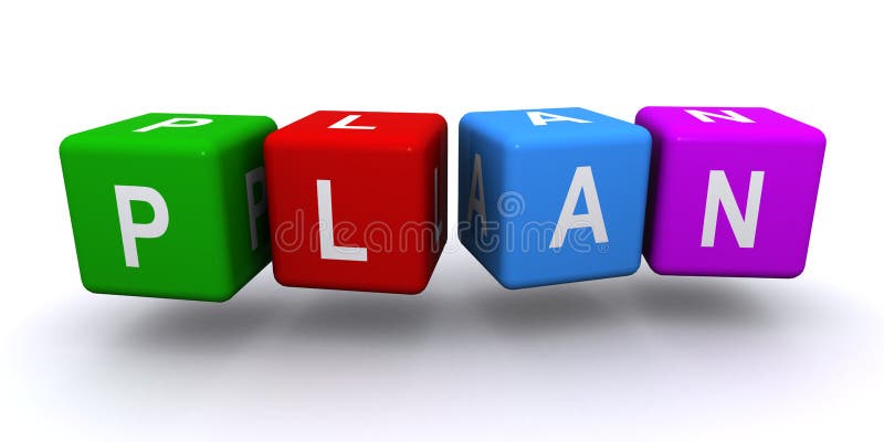 Plan word block on white stock illustration. Illustration of direction ...