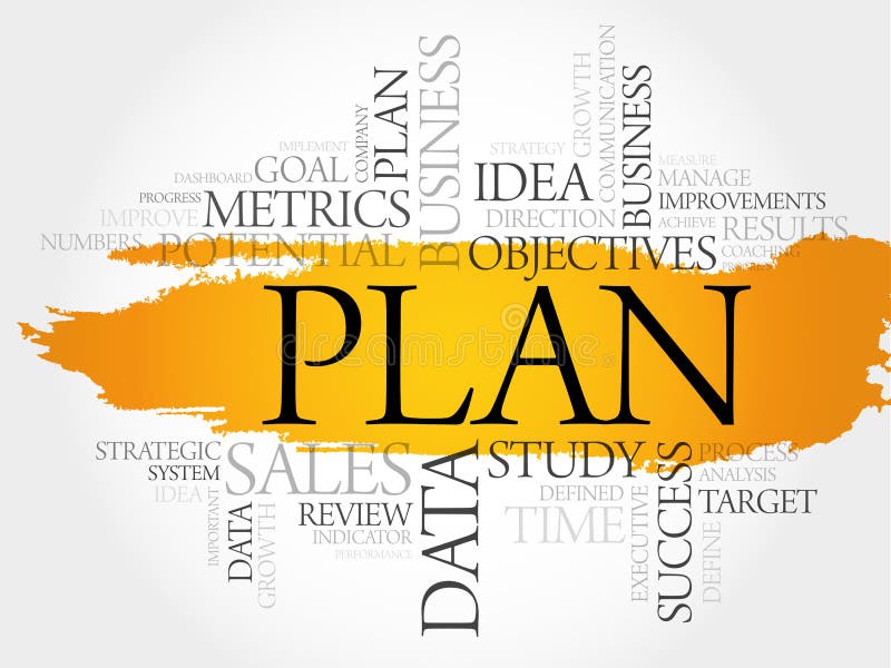 Plan word cloud stock illustration. Illustration of sales - 200989798