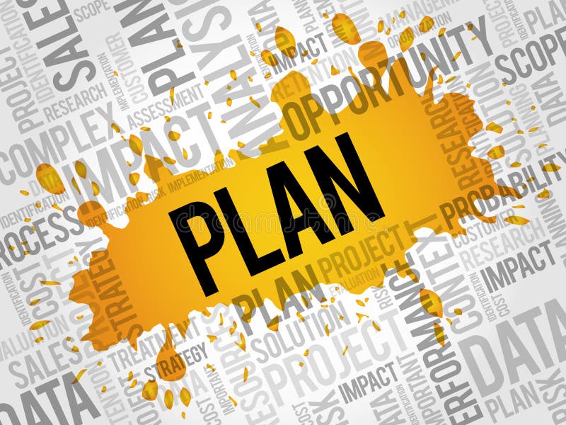 PLAN word cloud stock illustration. Illustration of concept - 201341035