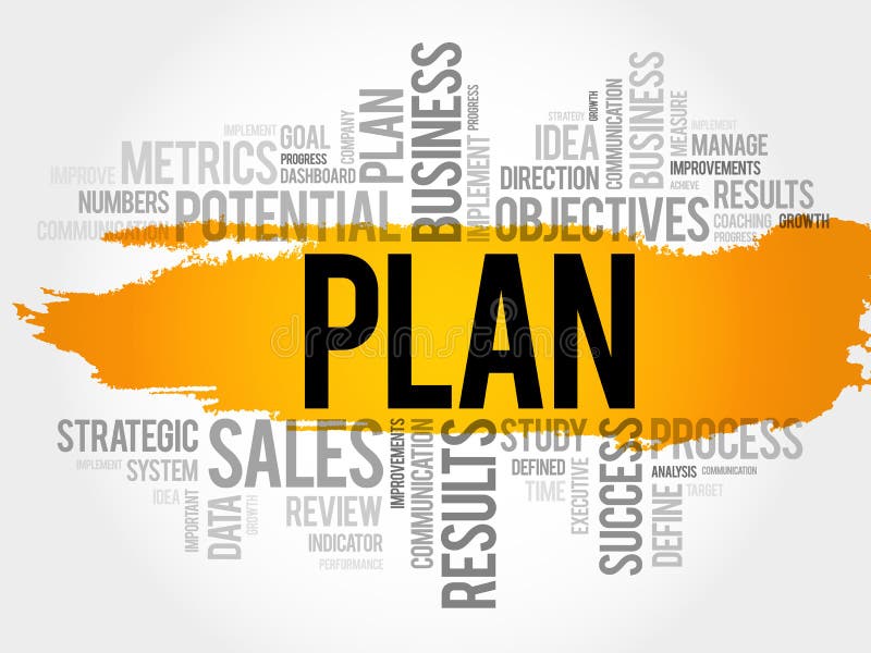 Plan word cloud collage stock illustration. Illustration of management ...
