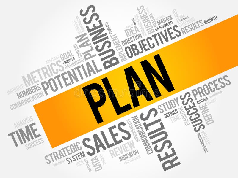 Plan word cloud stock illustration. Illustration of client - 206552329
