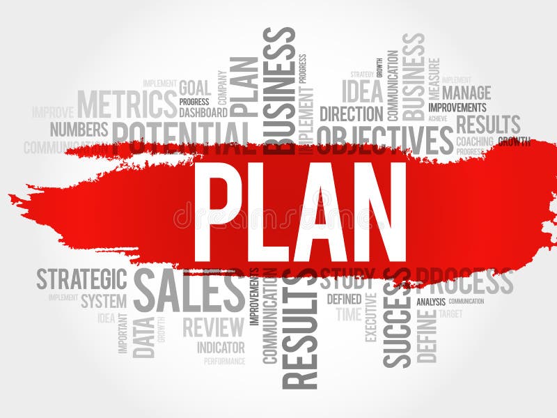 PLAN word cloud collage stock image. Image of process - 199361191