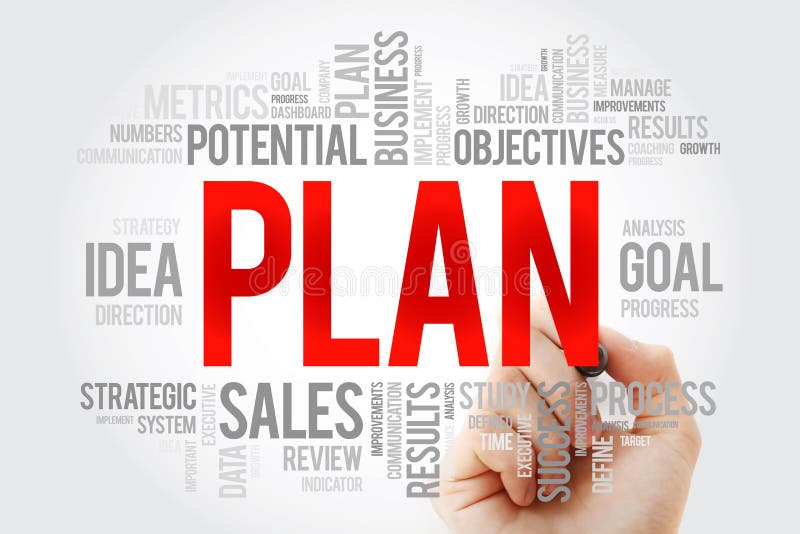 PLAN word cloud collage stock illustration. Illustration of closeup ...