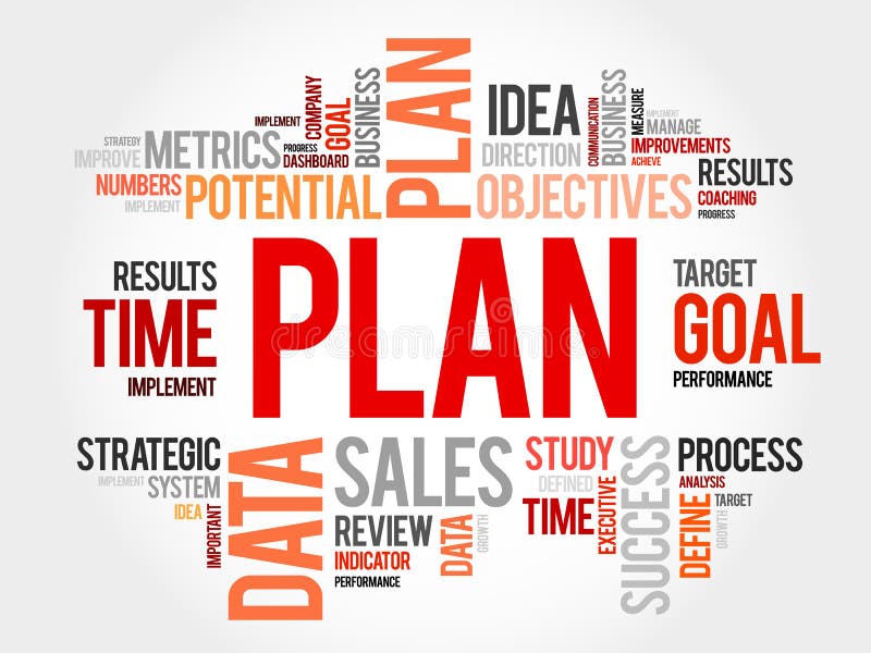 Plan word cloud stock illustration. Illustration of global - 199098665