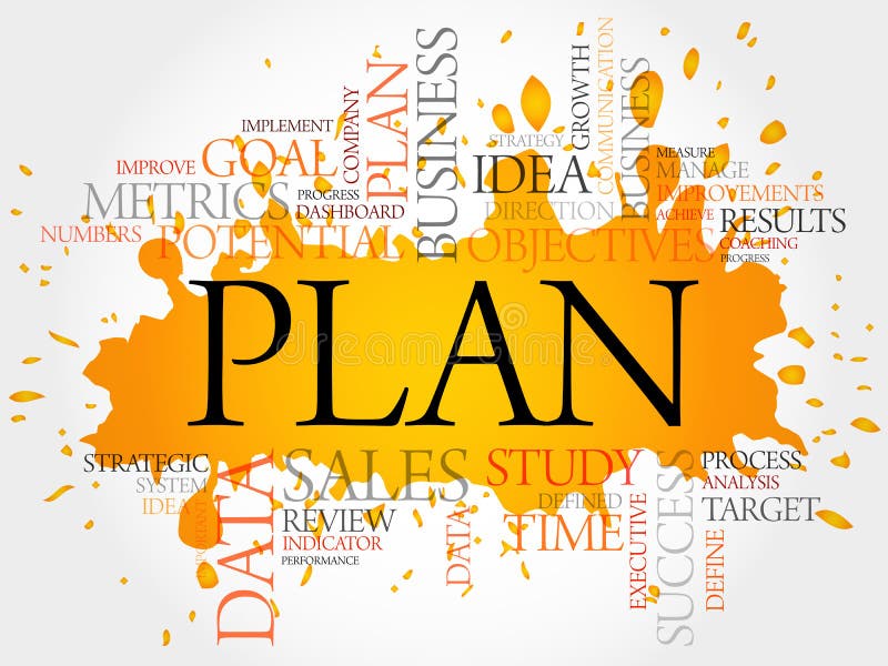 Plan word cloud stock illustration. Illustration of cloud - 200900711