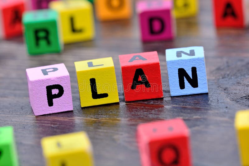 Plan word on table stock image. Image of target, closeup - 90227437
