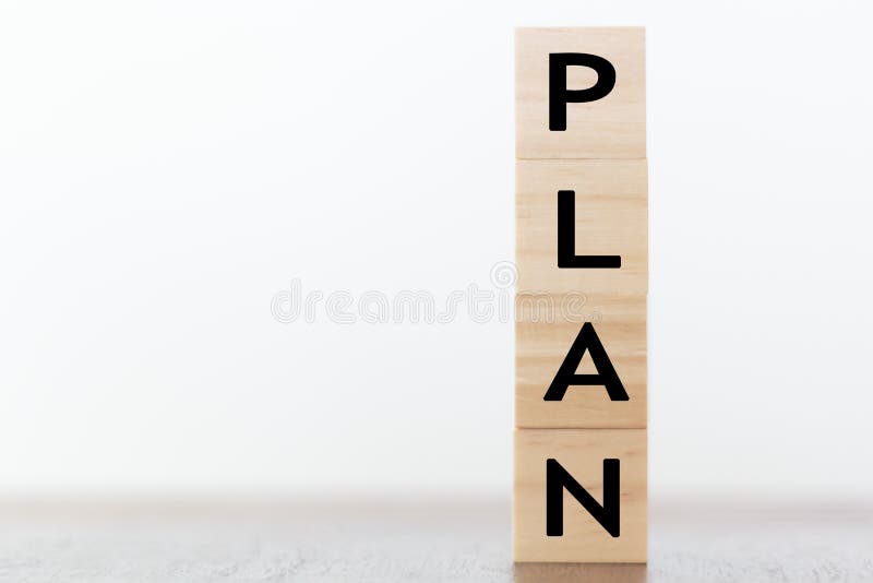 Plan Word on Wooden Cubes with Copy Space Stock Image - Image of ...