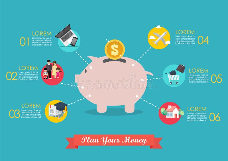 Plan Your Money Infographic Stock Vector - Illustration of infographic ...