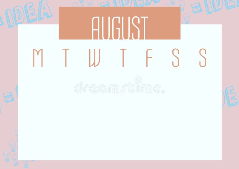 Plan Your Month with Ease, August Calendar Layout Stock Illustration ...