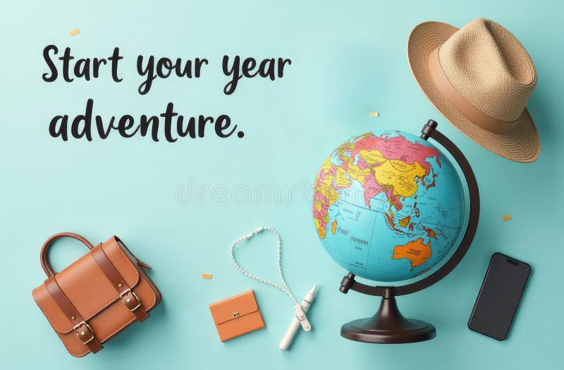 Plan Your Next Adventure with a Globe, Hat, and Travel Essentials on a ...