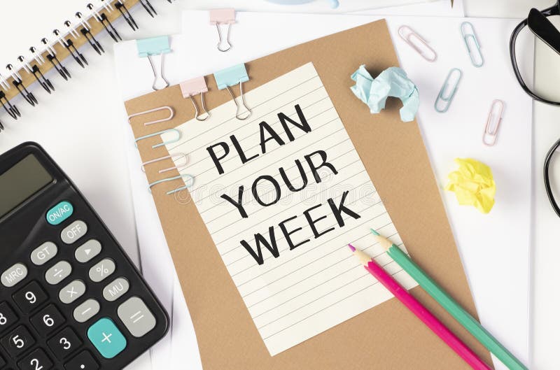 Plan Your Week - Handwriting on a Napkin with Stock Image - Image of ...