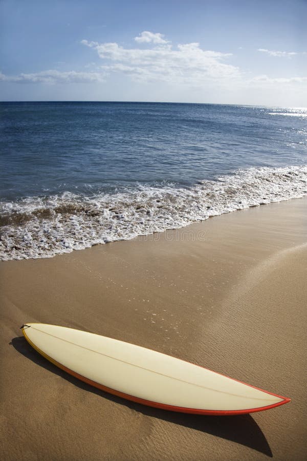 Planche De Surfing Sur La Plage Image stock - Image du surf, personne ...