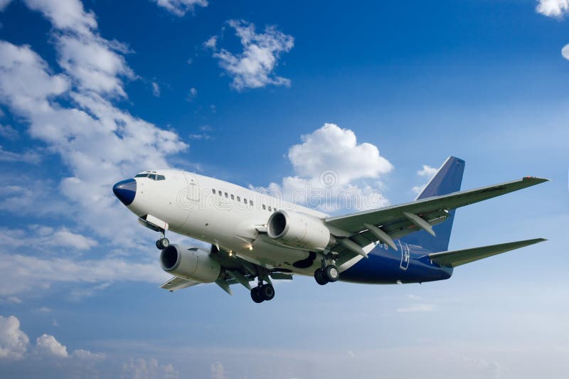 Airplane is flying high stock image. Image of transportation - 1724181