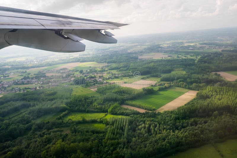 Plane Above the Beautiful Landscapes. Stock Image - Image of plane ...