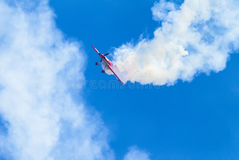 Plane Acrobatics Stall Flying Editorial Stock Image - Image of action ...