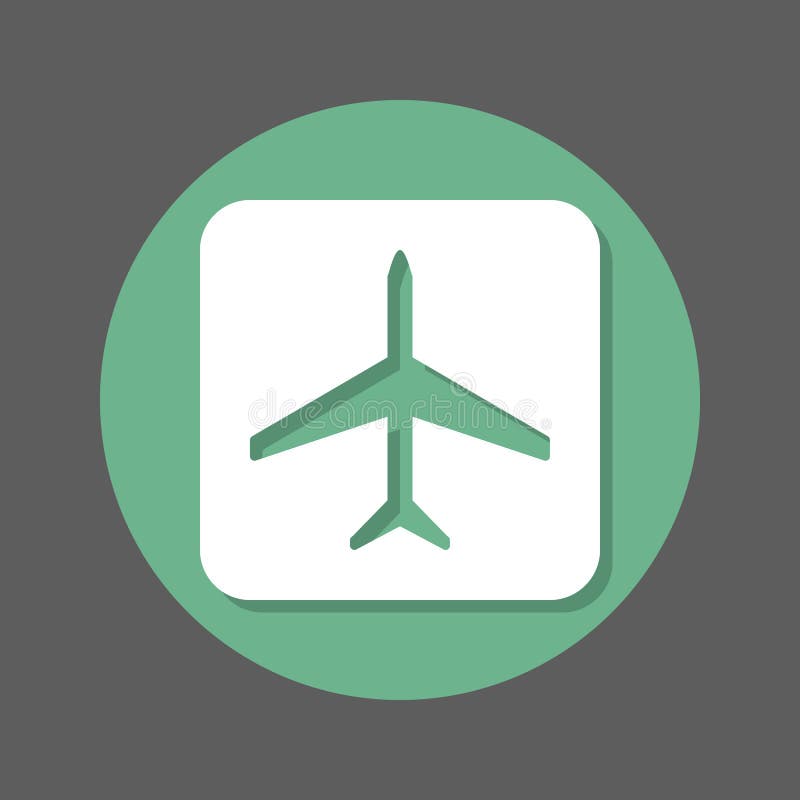 Plane, Airplane Flat Icon. Round Colorful Button, Circular Vector Sign ...