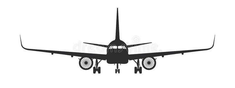 Plane. Airplane Silhouette Front View. Passenger Plane Concept Stock ... Plane. Airplane Silhouette Front View. Passenger Plane Concept Stock ...