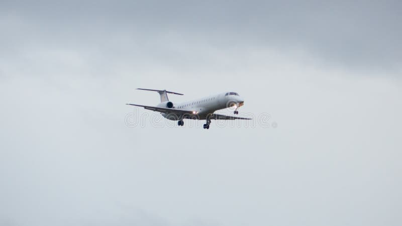 Plane Approaching Landing during Bad Weather Stock Photo - Image of ...