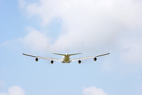 Plane from Behind Airbus A330 Stock Image - Image of flaps, blades ...