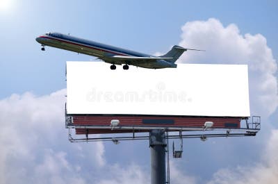 Plane with Billboard Travel Concept Stock Image - Image of billboard ...