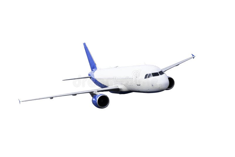 Plane blue isolated white stock image. Image of commercial - 108370217
