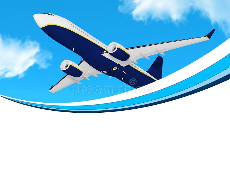 Plane on blue sky frame stock illustration. Illustration of board ...