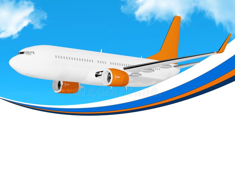 Plane on blue sky frame stock illustration. Illustration of passenger ...