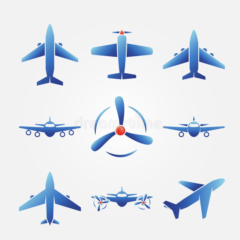 Plane blue vector icons stock vector. Illustration of airplane - 52992427