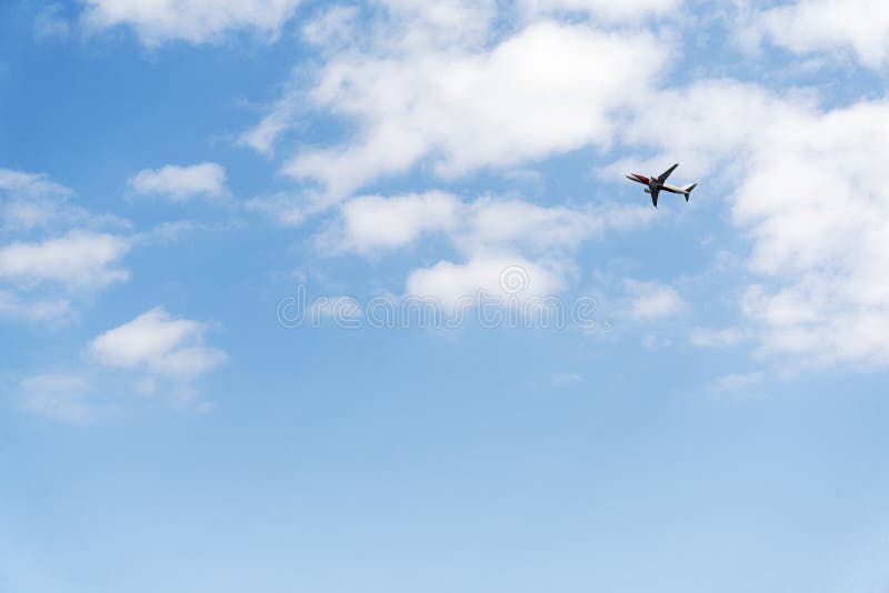 Airplane High Speed on the Clouds Sky. Stock Image - Image of journey ...