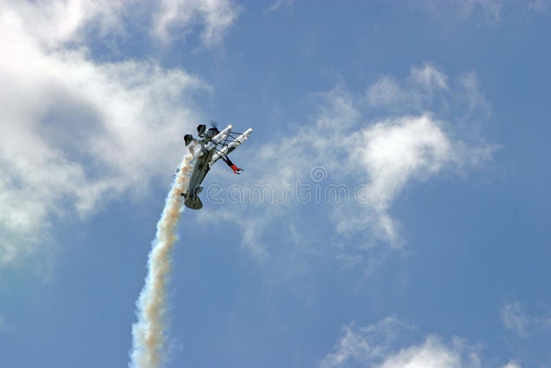 Plane Climbs into Loop - Wing Walker Stock Image - Image of wings ...