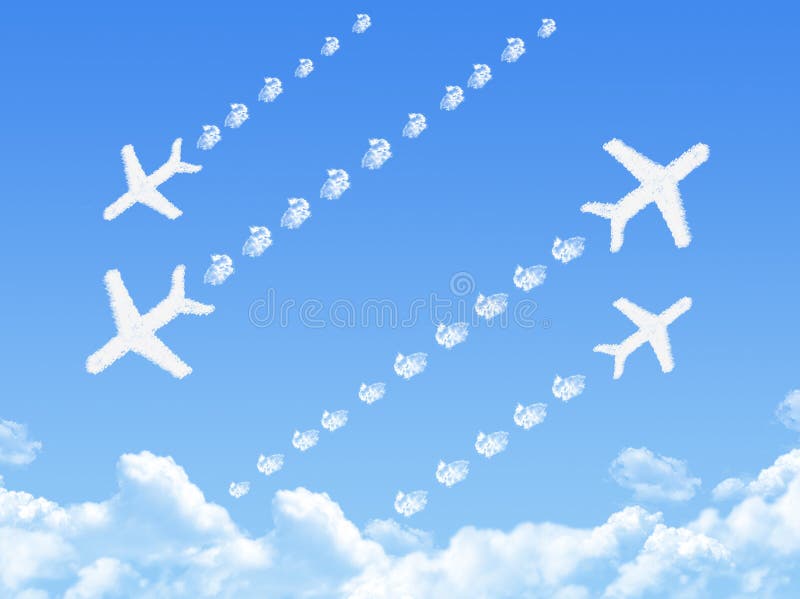 Plane on Cloud Shaped ,dream Concept Stock Illustration - Illustration ...