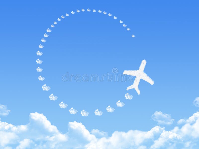 Plane on Cloud Shaped ,dream Concept Stock Illustration - Illustration ...