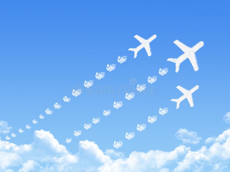 Plane on Cloud Shaped ,dream Concept Stock Illustration - Illustration ...