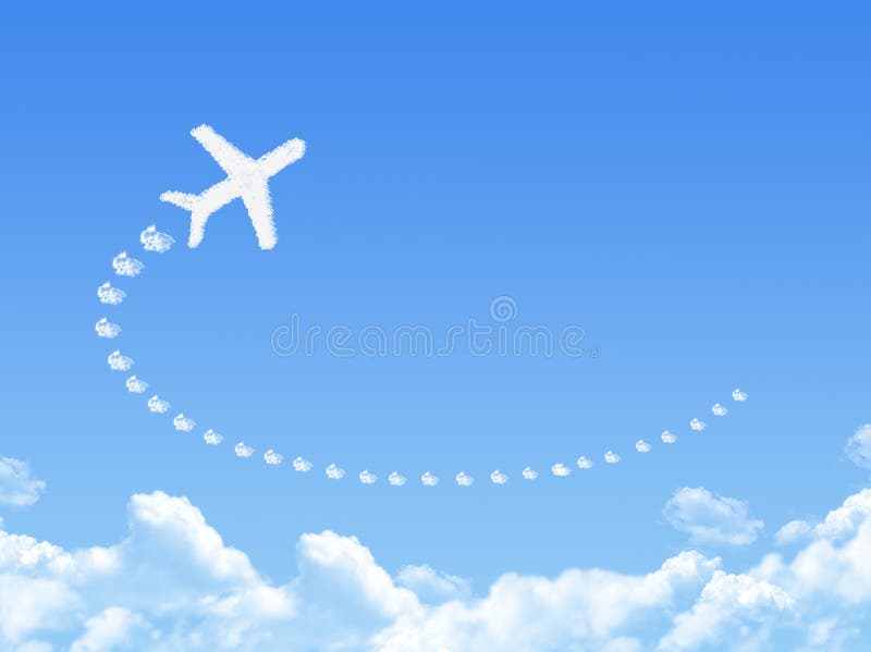 Plane on Cloud Shaped ,dream Concept Stock Illustration - Illustration ...