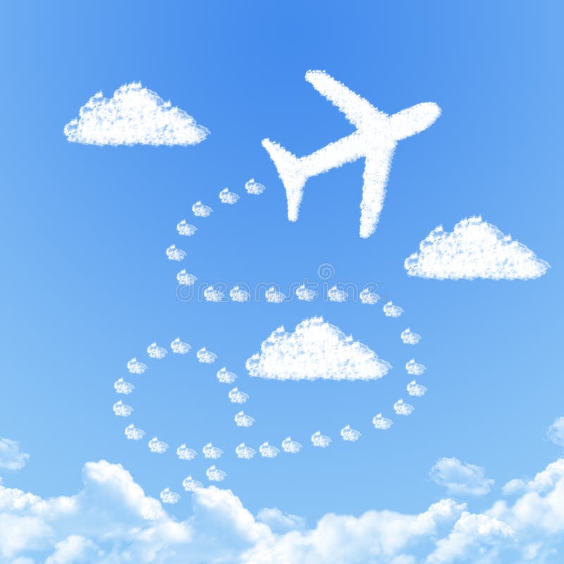 Plane on Cloud Shaped ,dream Concept Stock Illustration - Illustration ...