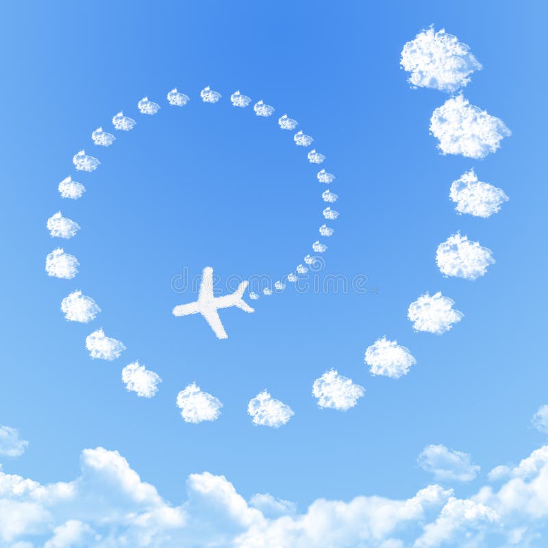 Plane on Cloud Shaped ,dream Concept Stock Illustration - Illustration ...