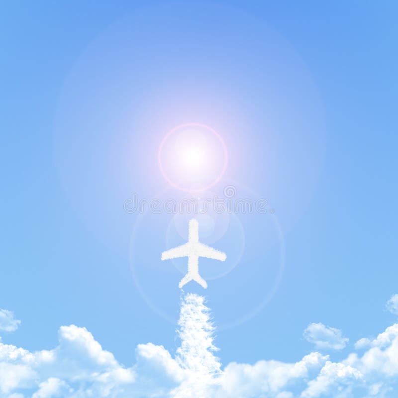 Plane on Cloud Shaped ,dream Concept Stock Illustration - Illustration ...