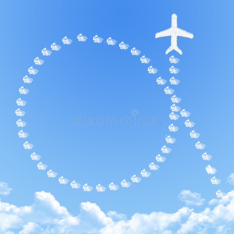 Plane on Cloud Shaped ,dream Concept Stock Illustration - Illustration ...