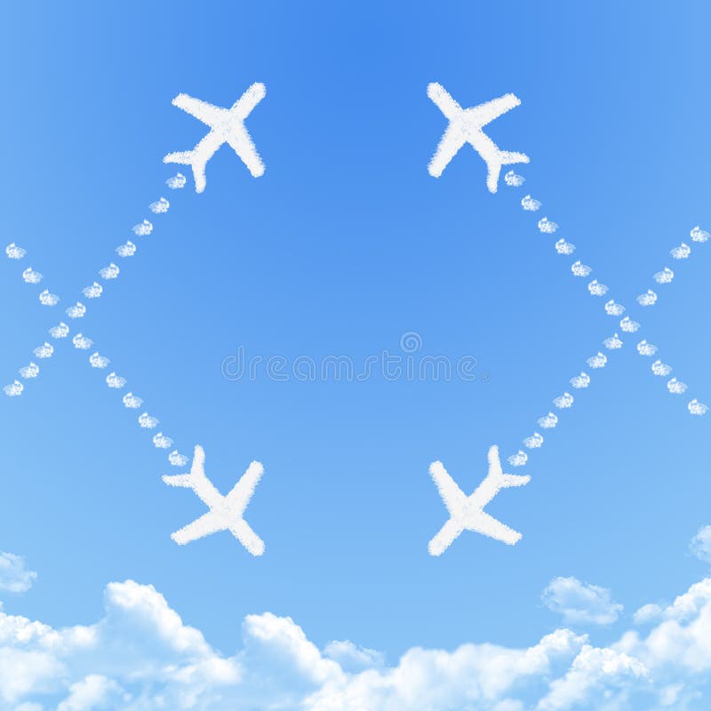 Plane on Cloud Shaped ,dream Concept Stock Illustration - Illustration ...