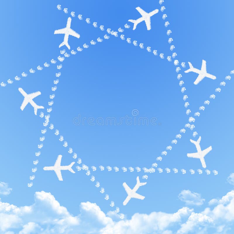 Plane on Cloud Shaped ,dream Concept Stock Illustration - Illustration ...