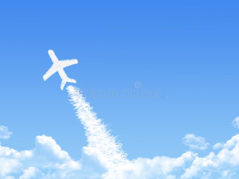 Plane on Cloud Shaped ,dream Concept Stock Illustration - Illustration ...